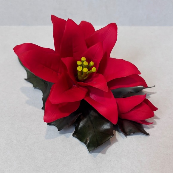 Fabr Capodimonte | Holiday | Vtg Fabar Capodimonte Poinsettia ...